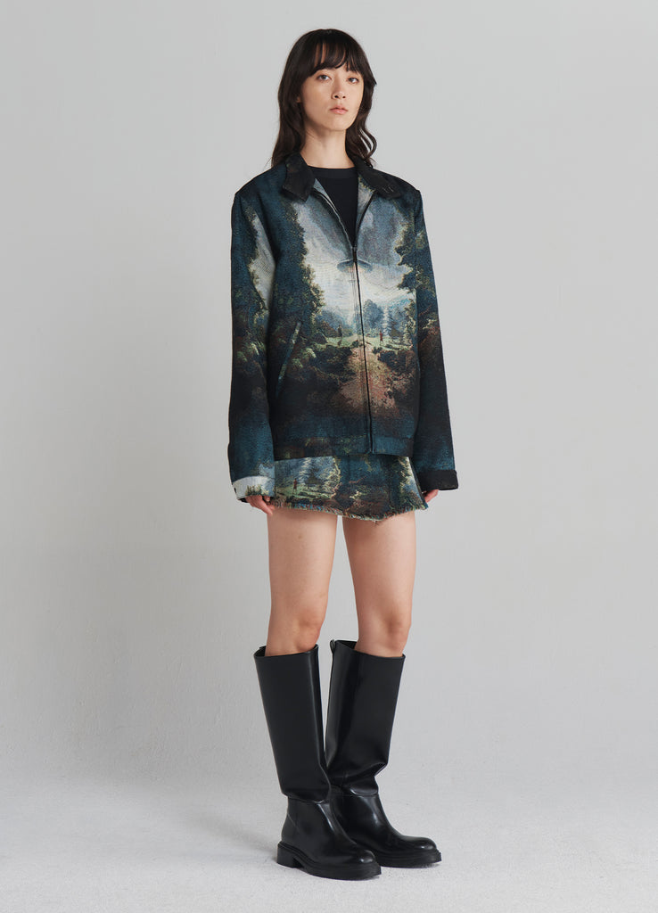 UFO Tapestry Boyfriend Jacket in Alien Multi Print