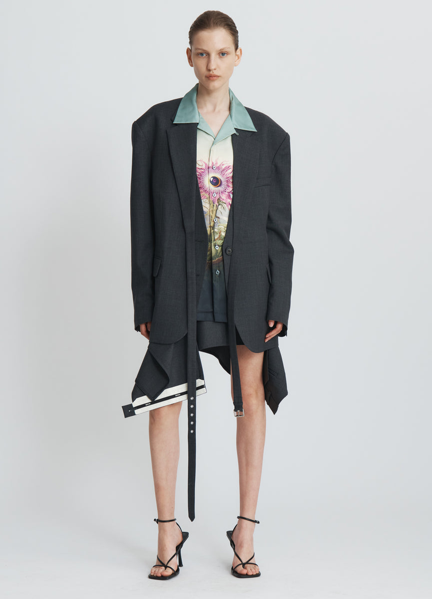 Criss Cross Jacket in Charcoal