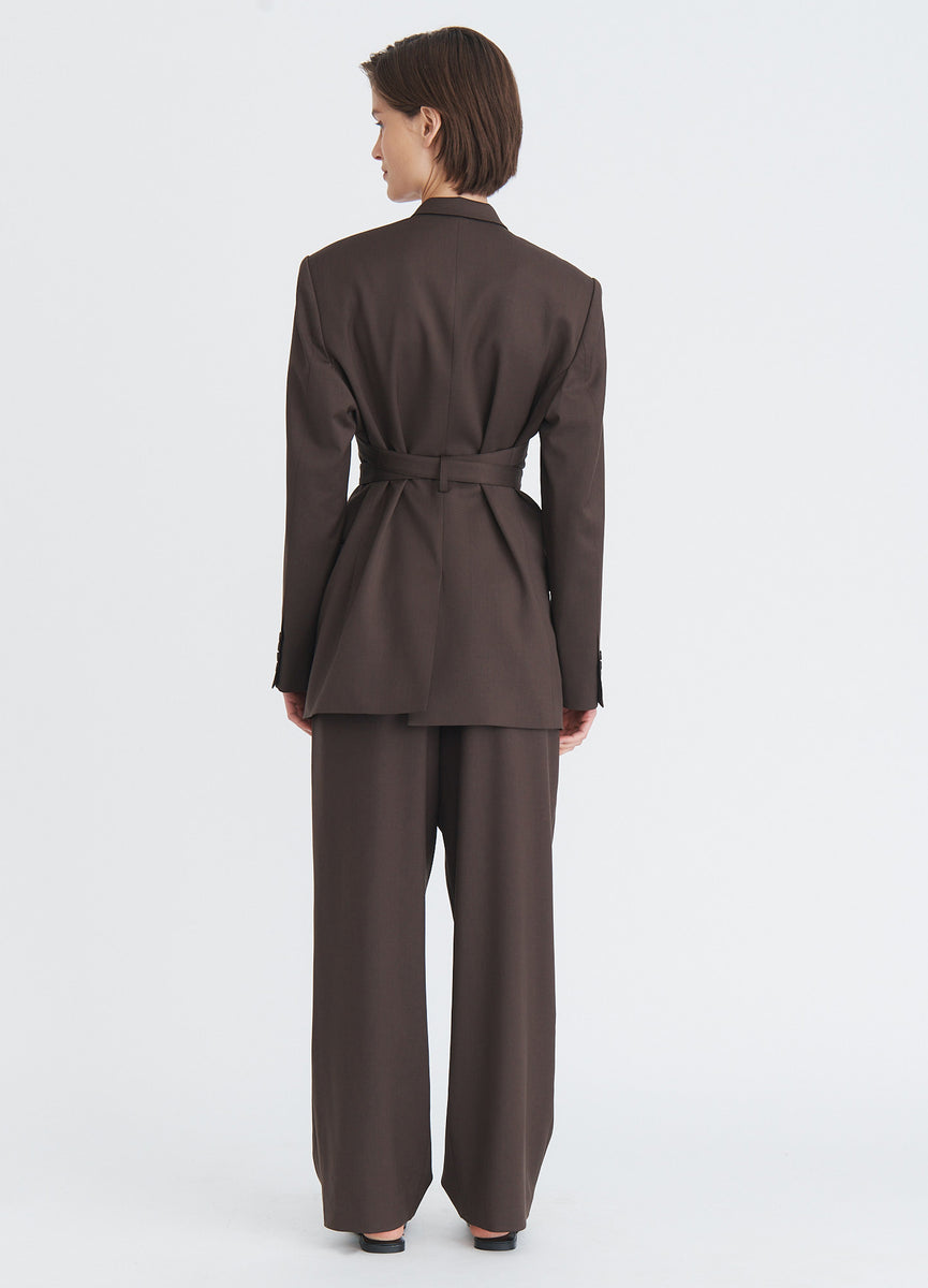 Criss Cross Jacket in Olive Brown