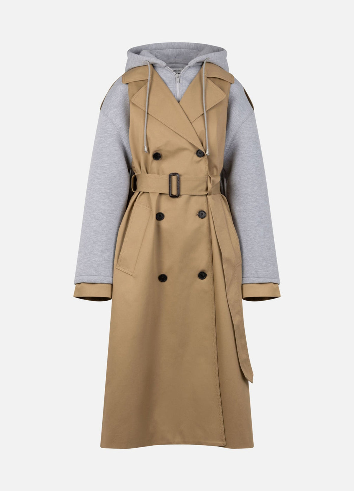 Deconstructed Combo Trench Jacket in Khaki – MONSE